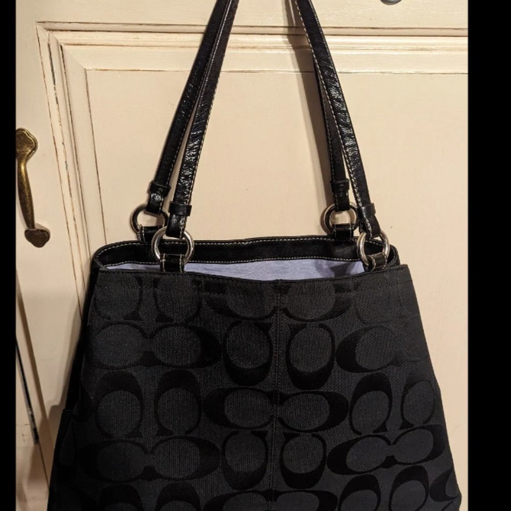 Coach Black Purse W/Silver Hardware - Gem